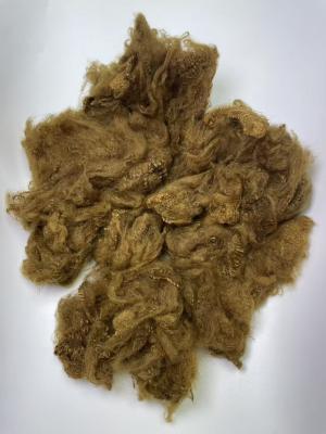 China Recycled Polyester Staple Fiber 1.5D Yellow Brown with 0.2% Oil Content for High Durability for sale