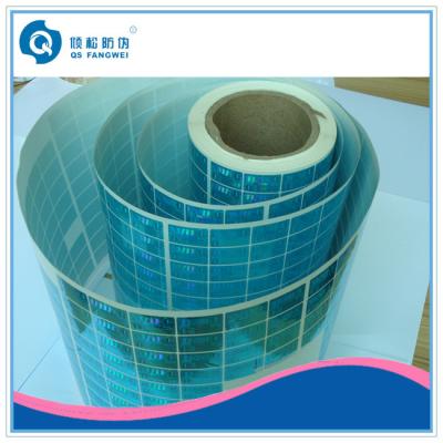 Cina Autoadesivi su Rolls, autoadesivi blu dell'ologramma della matrice a punti del vinile del taglio del laser in vendita