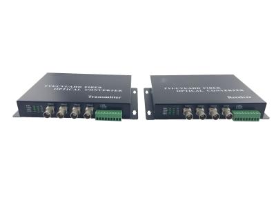 Cina ricetrasmettitore ottico della fibra di 4-Ch 1080P AHD CVI TVI, video riempitivo ottico di HD con i dati inversi RS485 per la macchina fotografica del CCTV PTZ in vendita