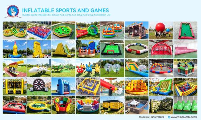 Tonghuan Inflatables inflatable sports and games collection featuring multiple commercial sport attractions