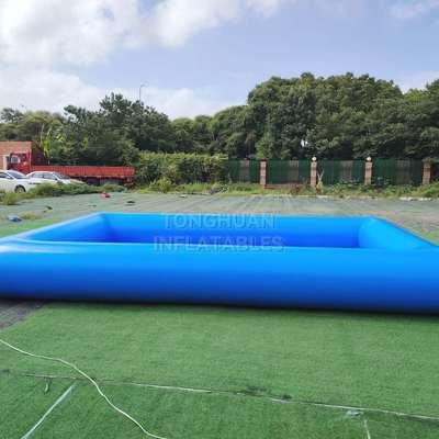 Blue and White Inflatable Covered Pool with Arched Sunshade Canopy Reinforced Airtight Frame and Custom Size for Outdoor Events product view