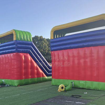 Commercial Colorful Double Lane Inflatable Slide Set with High Side Walls Climbing Steps and Safety Landing Area for Events and Rentals product view
