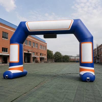 Custom Commercial Inflatable Marathon Finish Arch with Sponsor Panels Stable Base and Full Color Printing - rear and support structure view