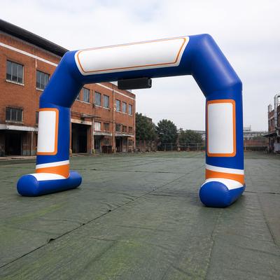 Custom Commercial Inflatable Marathon Finish Arch with Sponsor Panels Stable Base and Full Color Printing - side perspective view