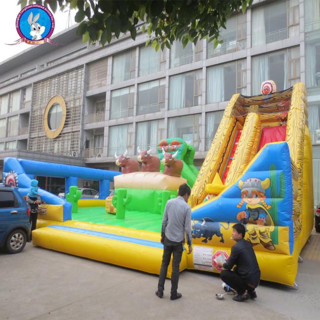 Wild West Inflatable Playground with Double Slide for Commercial Events product view 1