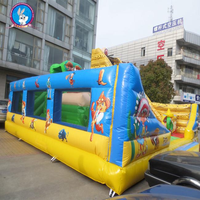 Wild West Inflatable Playground with Double Slide for Commercial Events product view 2
