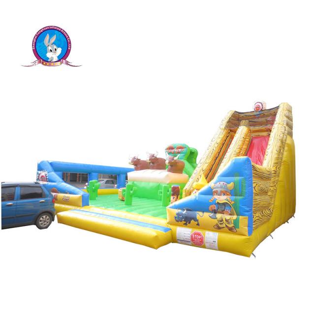 Wild West Inflatable Playground with Double Slide for Commercial Events product view 3