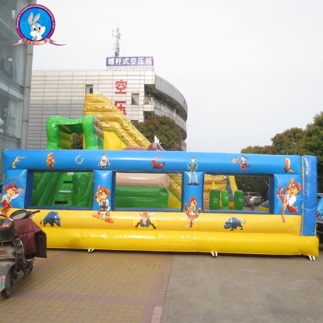 Wild West Inflatable Playground with Double Slide for Commercial Events product view 4