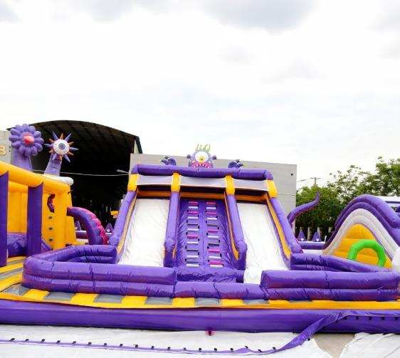 Monster Theme Giant Inflatable Amusement Park with Double Slide product view 2