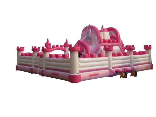 Pink Castle Inflatable Fun Park with Slide and Bounce Area for Kids Events product view 4