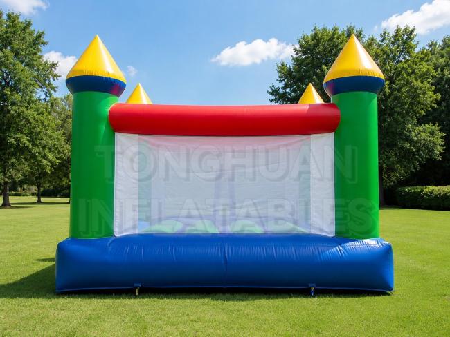 kids inflatable bouncy castle with large mesh window and safe jumping area for rentals