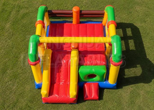 custom party rental bounce house with obstacle play zone for schools parks and events