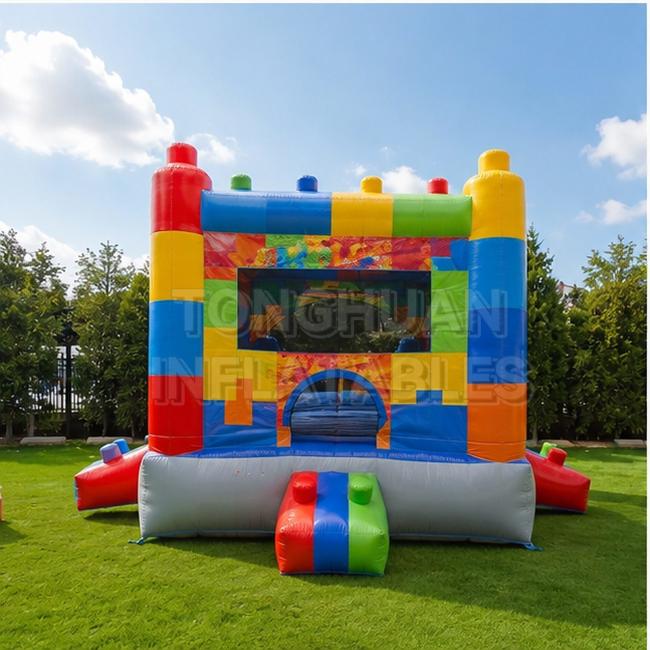 commercial inflatable water bounce house combo with climbing wall and water slide