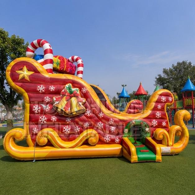 commercial Christmas sleigh inflatable slide