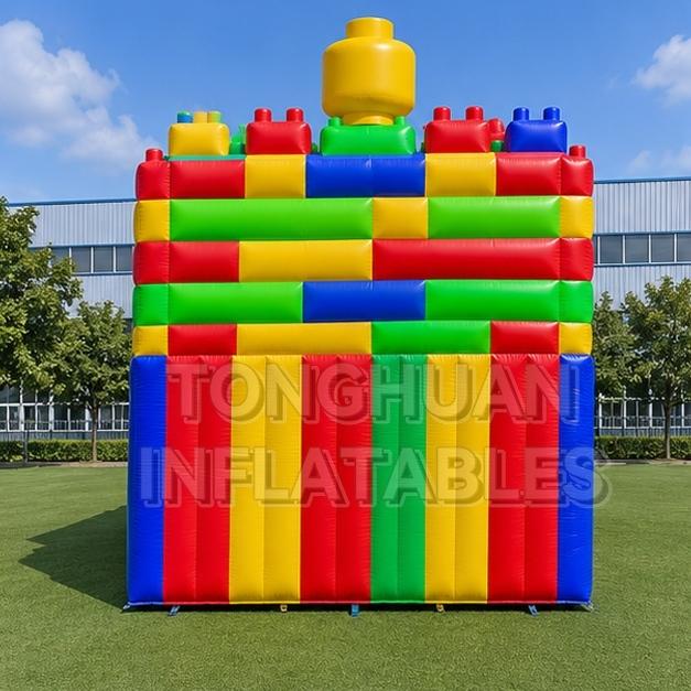 custom building block inflatable slide for schools and outdoor events