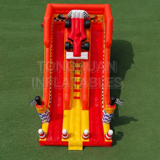 kids race car inflatable dry slide for parks and rental companies