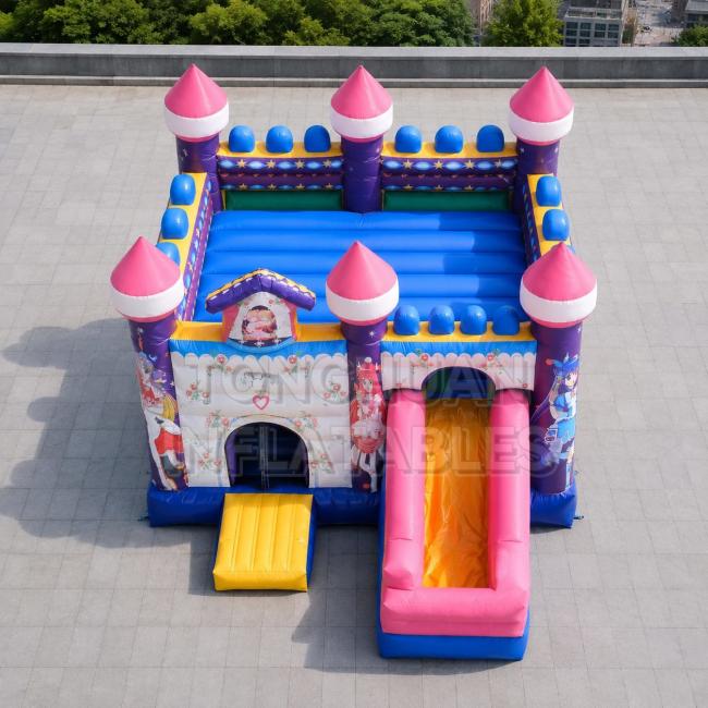 commercial fantasy princess inflatable combo for parks and rental companies