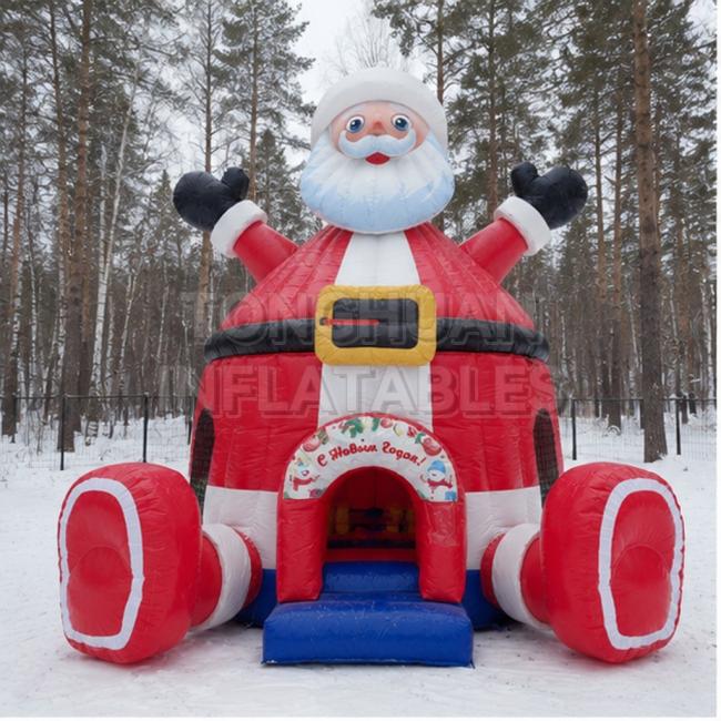 santa claus inflatable bounce house for christmas events