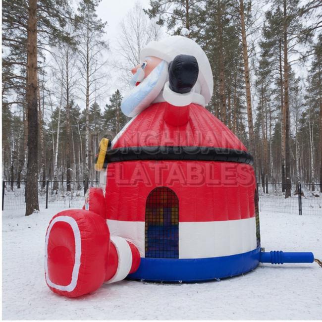 commercial christmas inflatable bounce house with giant santa
