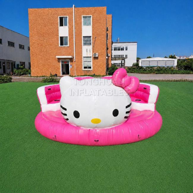 Cartoon Cat Inflatable Water Boat with Reinforced D-Rings