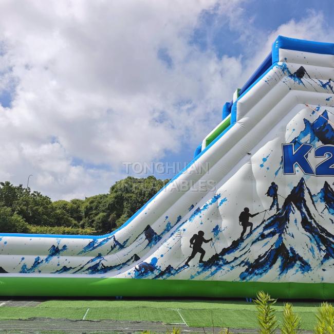 Rear climbing access and structural details of the K2 commercial inflatable slide