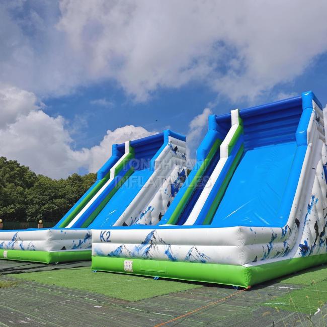 Reinforced seams printing and anchor points on the K2 double lane inflatable slide