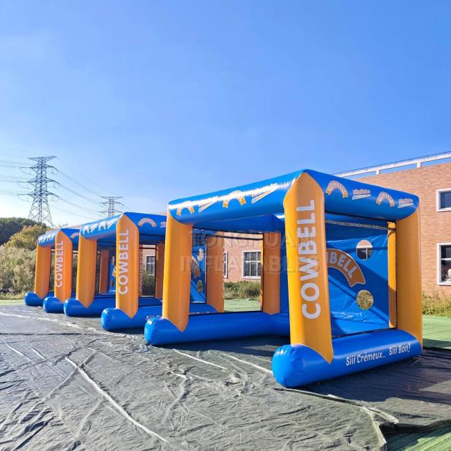 Commercial inflatable multi-sport target goal with mesh panels and reinforced frame view 4