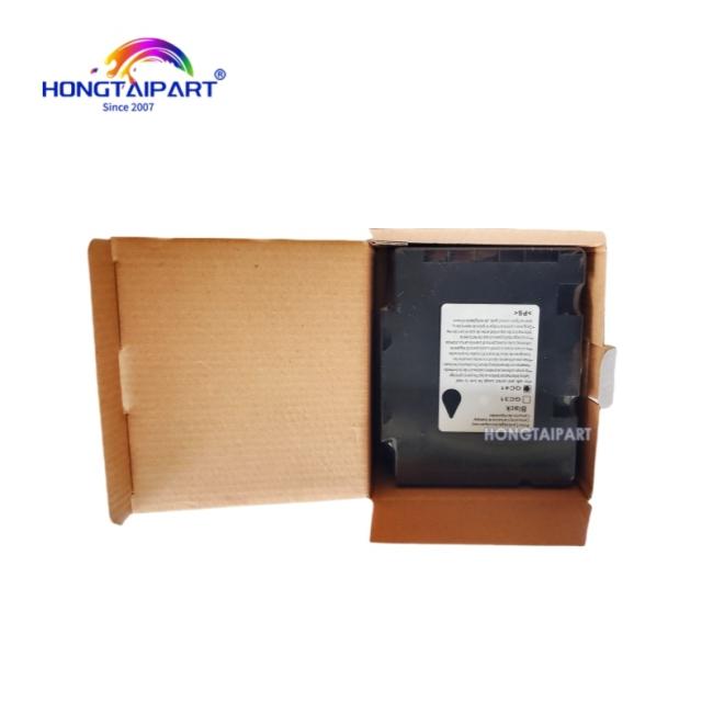 Close-up view of refillable ink cartridge components