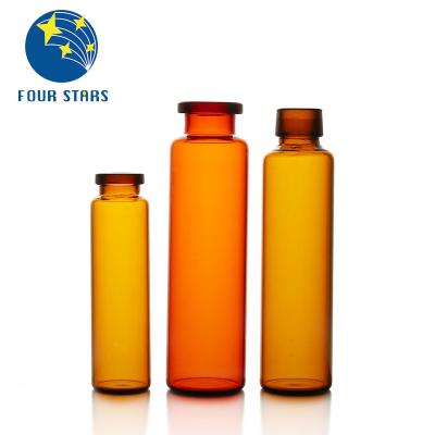 Cina Piccola altezza di vetro trasparente di Ambra Oral Liquid Bottle Vial 102mm in vendita