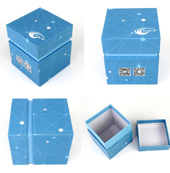 Custom packaging box with embossed details