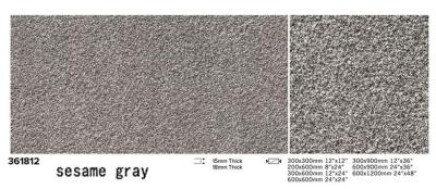 Cina Piastrelle anti scivolamento per il corpo intero Moderne Grigio 600x1200x15 mm Superficie in fiamme Pavimento esterno Piastrelle di porcellana per pavimentazione per edifici in vendita