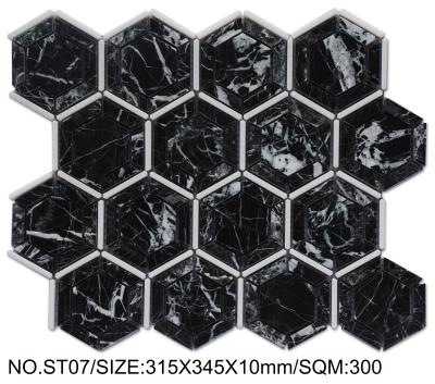 China Scratch-resistant Black 315x345mm Swimming Pool Mosaic For Balcony for sale