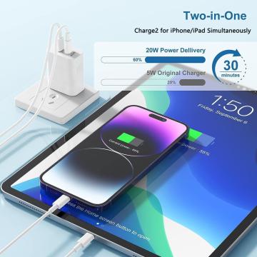 45W GaN fast charger in use charging multiple devices