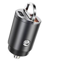 Quality Mini Pull Ring 45W Car Fast Charger Zinc Alloy PD45W/QC3.0 Flash Charge Multi Function for sale
