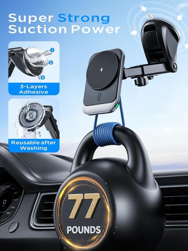 Wireless charger installed on car air vent