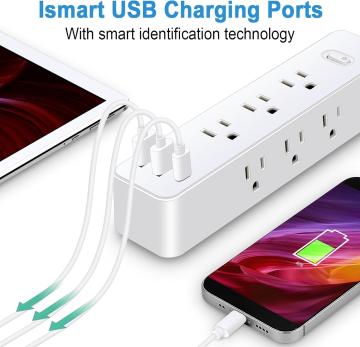 USB Outlet Desktop Power Strip front view