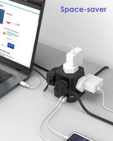 USB C Cube Extension Lead side view