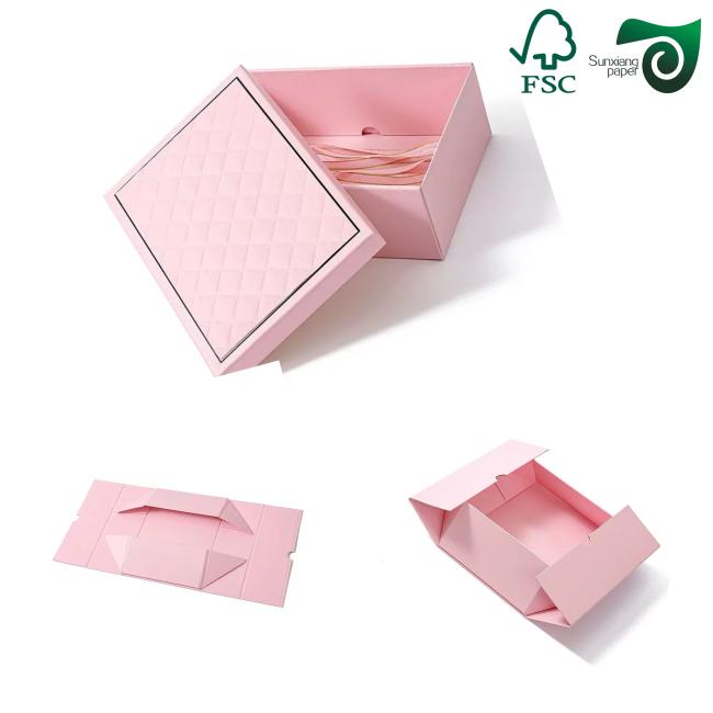 Finished gift boxes made from recycled pulp duplex board