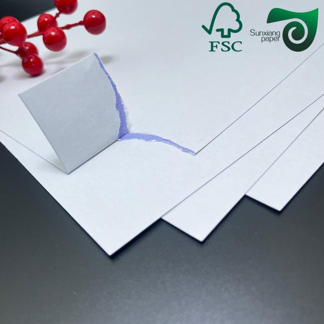 Blue Black Core Poker Paper sample showing high-gloss finish and opaque core