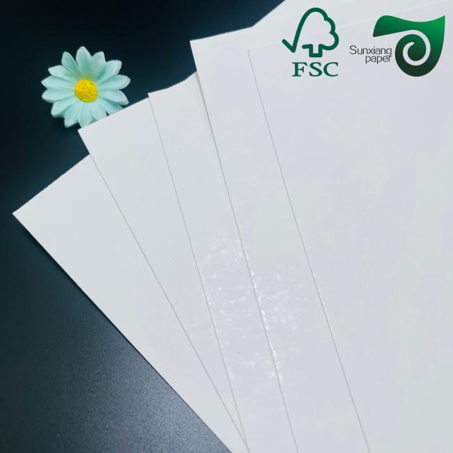 Close-up view of C1S Premium White Cardboard texture