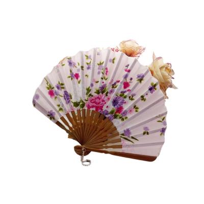China Custom Printed 8 Inch Wooden Folding Hand Fan for Weddings and Promotional Events for sale