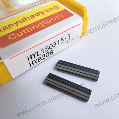 China Inserto CNC com revestimento PVD HYL150215-2 HYB208, adequado para materiais difíceis de mecanizar, exceto ligas de alta temperatura. à venda