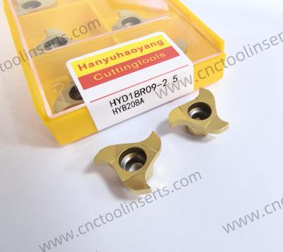 China Yellow PVD Coated CNC Milling Insert Model HYD18R09-2.5 HYB208A, Grooving Inserts, Suitable for Difficult-to-Machine Materials Except High-Temperature Alloys. for sale