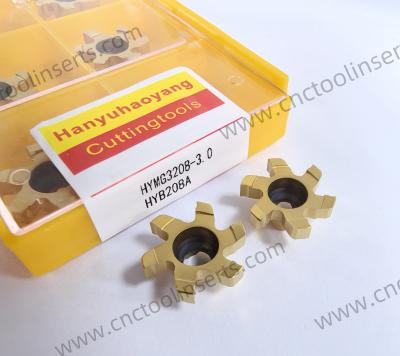 China Yellow PVD Coated CNC Milling Insert Model HYMG3208-3.0  HYB208A, Grooving Inserts, Suitable for Difficult-to-Machine Materials Except High-Temperature Alloys. for sale