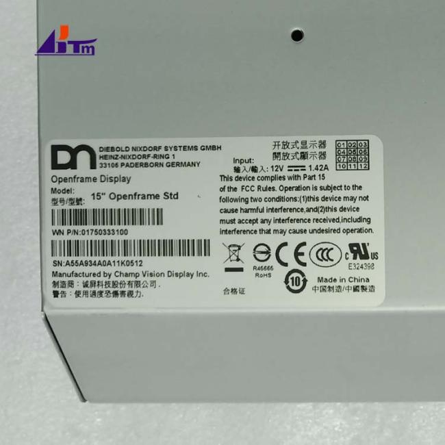 Wincor Nixdorf 15 inch Openframe Std Display LCD 1750333100 01750333100