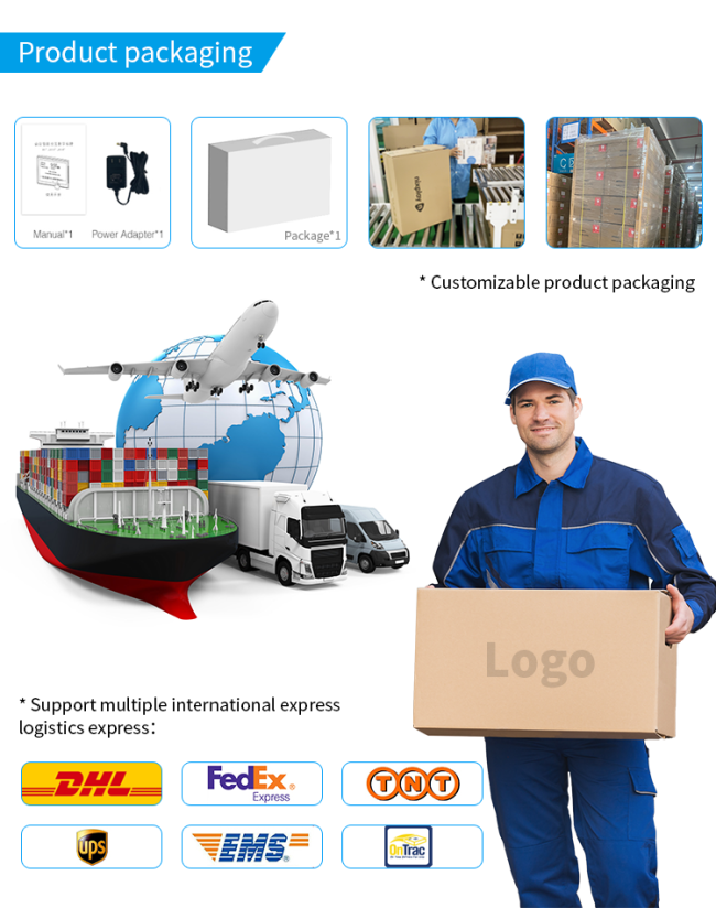 Product packaging of 13.3 inch Android tablet