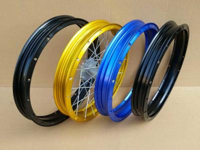 China Aluminiumlegierung des Motorrad-1.65x18“ schlauchlose Spoked-Kanten-nahtloses dreht sich 28/32/36 Löcher von Motocrössern zu verkaufen
