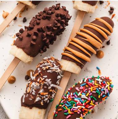 Chocolate dipped frozen banana enrober machine