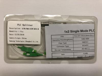 China 1x2 Mini Type SCAPC Fiber PLC Splitter for sale