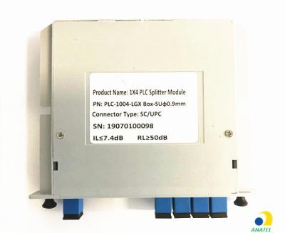 China 1x4 Plug-in Type SC UPC Fiber Optical PLC Splitter for sale